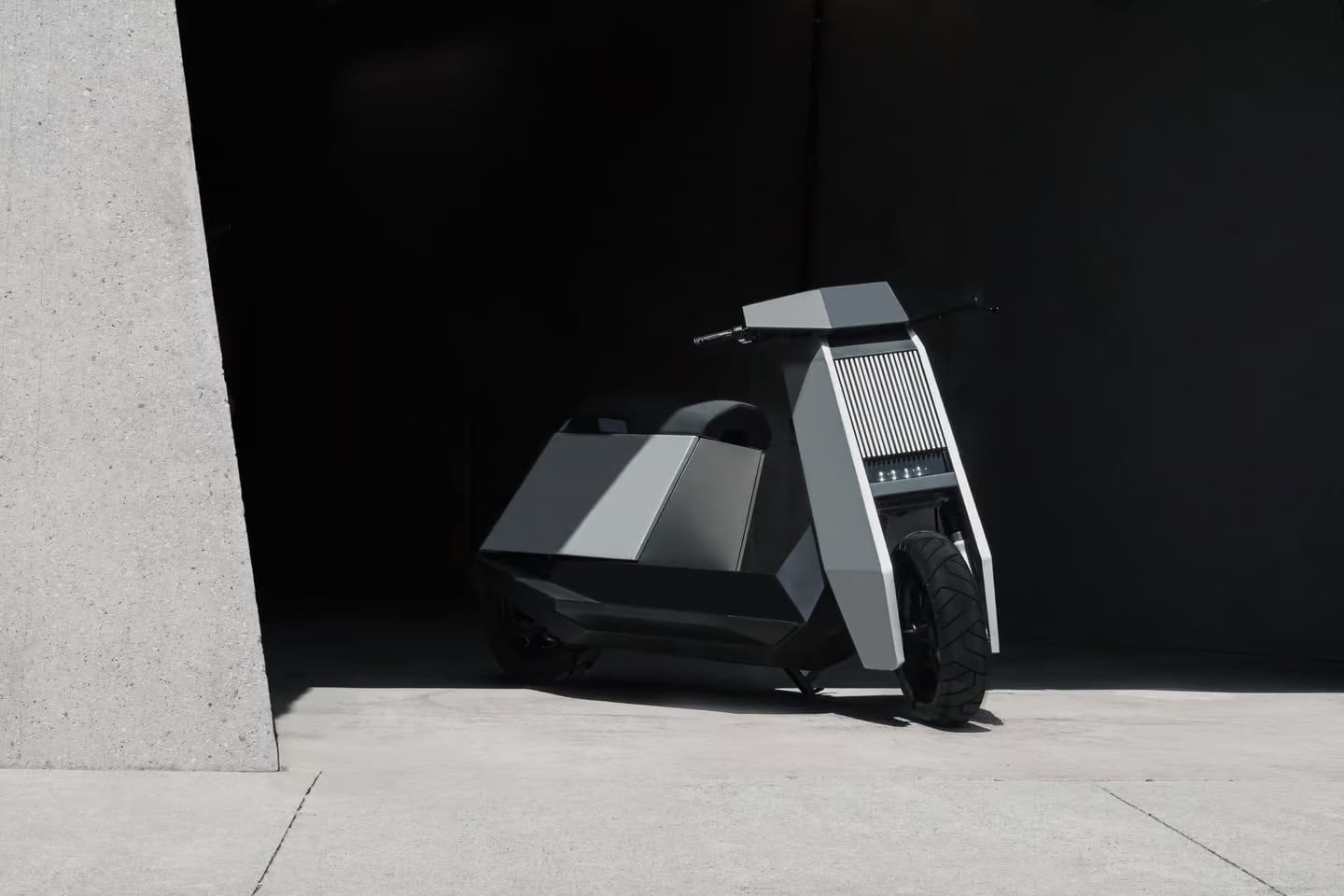 Sharp-angled Electric Scooter of the Future Cuts Through City Traffic ...
