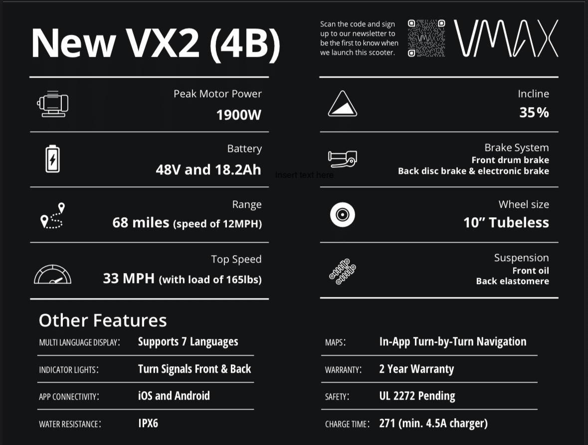 A Preview of the New 2025 VMAX VX2 (4B) Electric Scooter